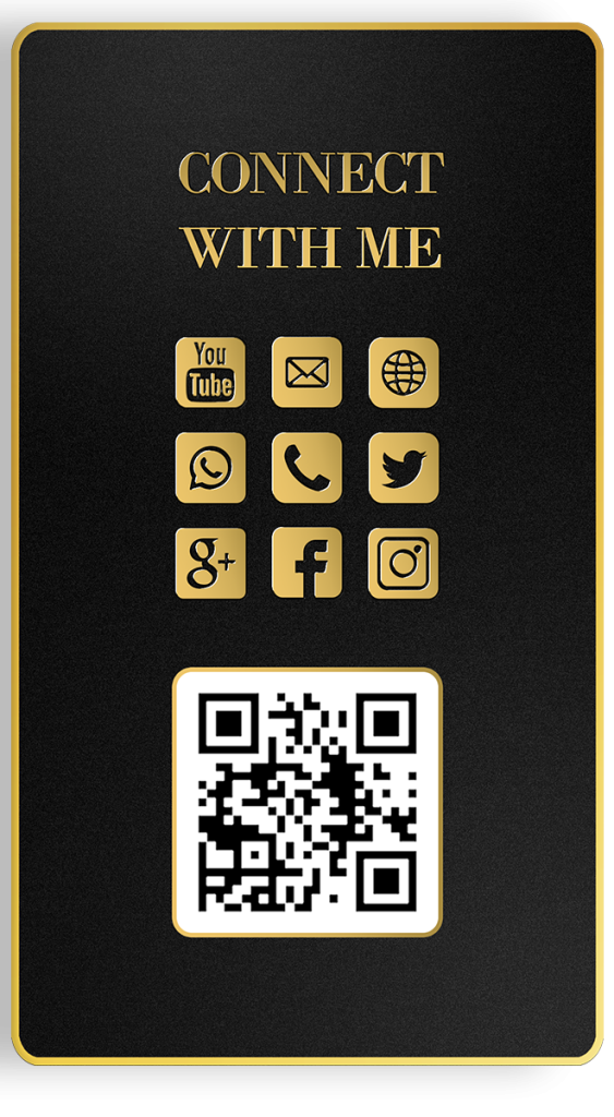 Black-Gold QR Code Card – QRSpace.com